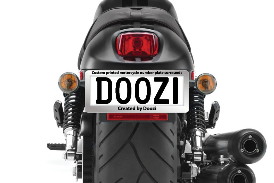 Create your own custom chrome motorcycle number plate surrounds – Doozi
