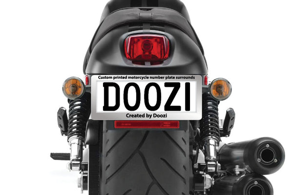 Create your own custom chrome motorcycle number plate surrounds – Doozi
